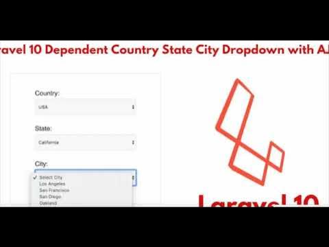 Laravel 10 dependent country state city dropdown with ajax - YouTube