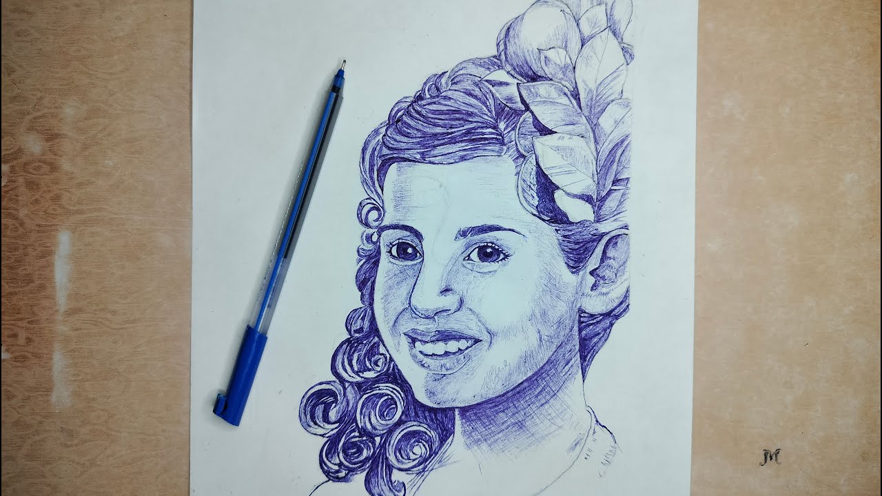 drawing classmate note book girl | with pen | #memorable #drawing # ...