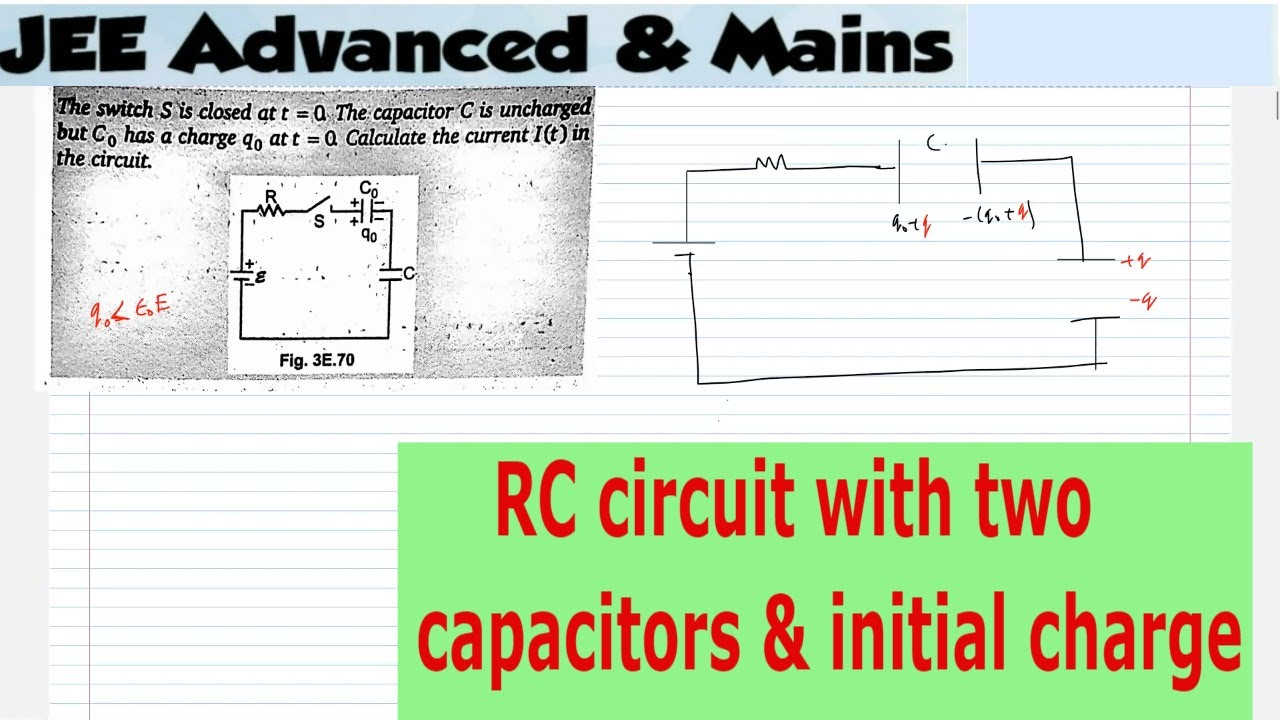 6) RC circuit with dc source ,with multiple capacitors having initial ...