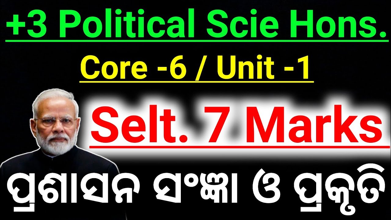 🎯Core -6 / Unit -1 Political Science Honours 3rd Semester || Definition ...