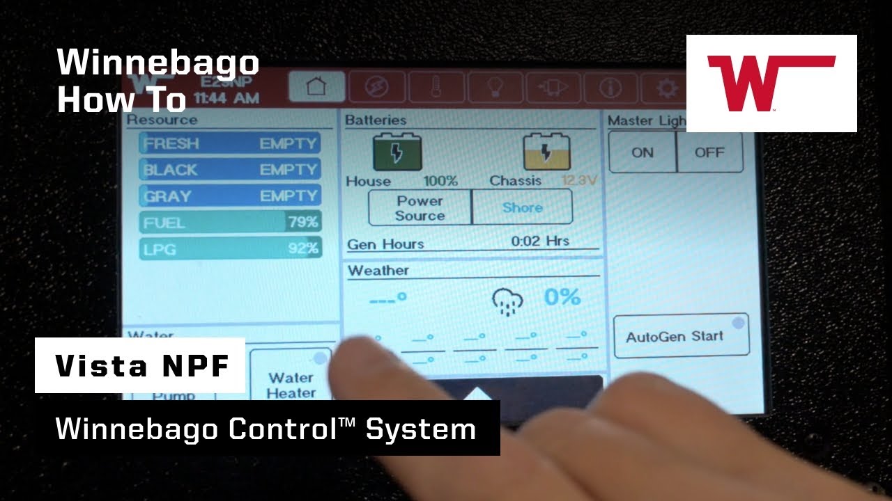Winnebago Vista: How to Operate the Winnebago Control System - YouTube