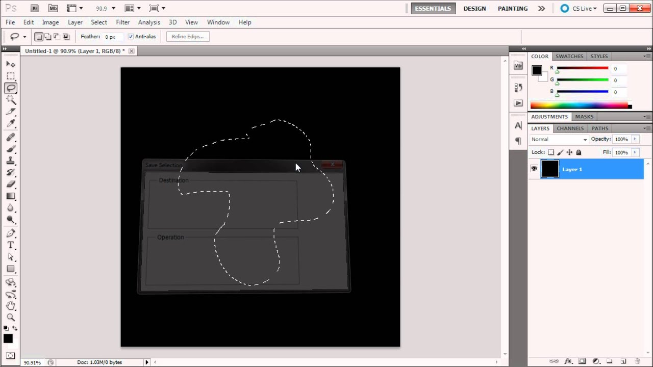 60 Second Photoshop Tutorial : Save Selections -HD- - YouTube