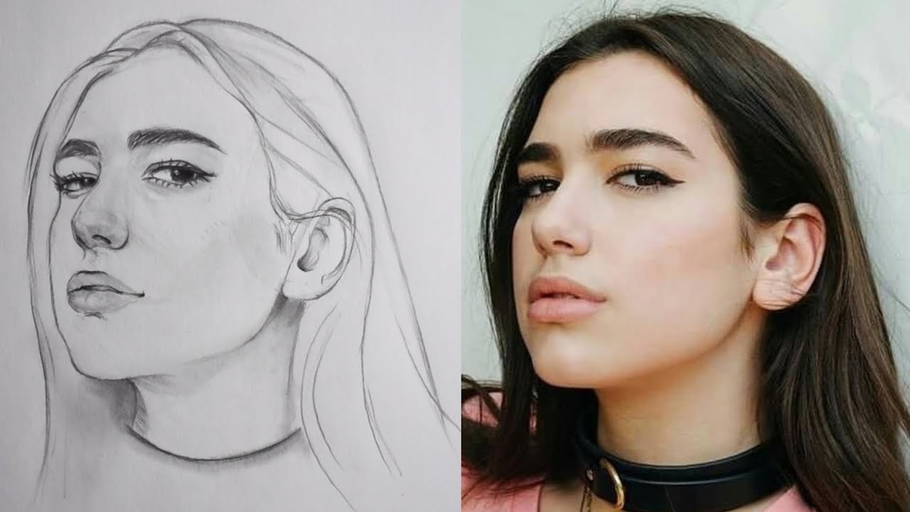 Dua Lipa's Portrait: A Beginner's Guide to Realistic Drawing - YouTube