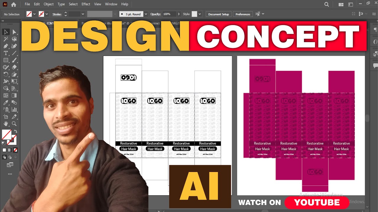 Make Interesting Design Concept in illustrator - YouTube