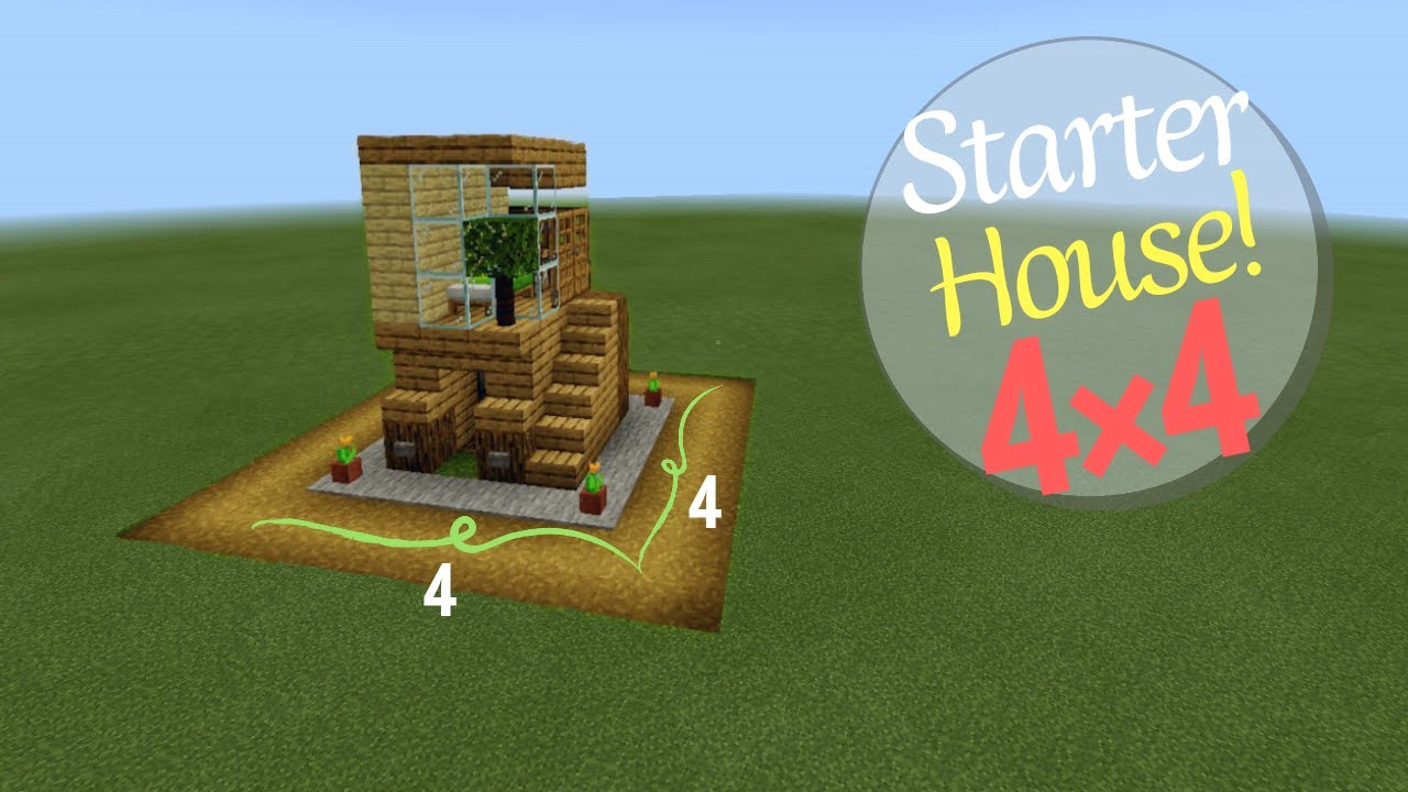 Minecraft: How to build a 4*4 Starter House - House Tutorial - YouTube