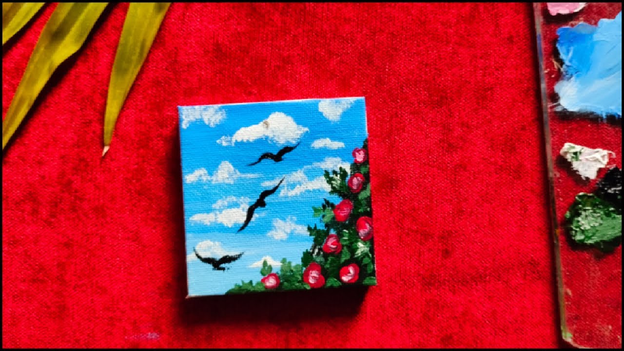 mini canvas painting /acrylic painting tutorial #painting #tutorial ...