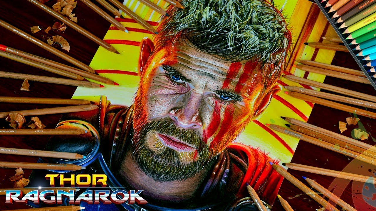 Drawing Thor: Ragnarok - Marvel - Chris Hemsworth / lookfishart - YouTube