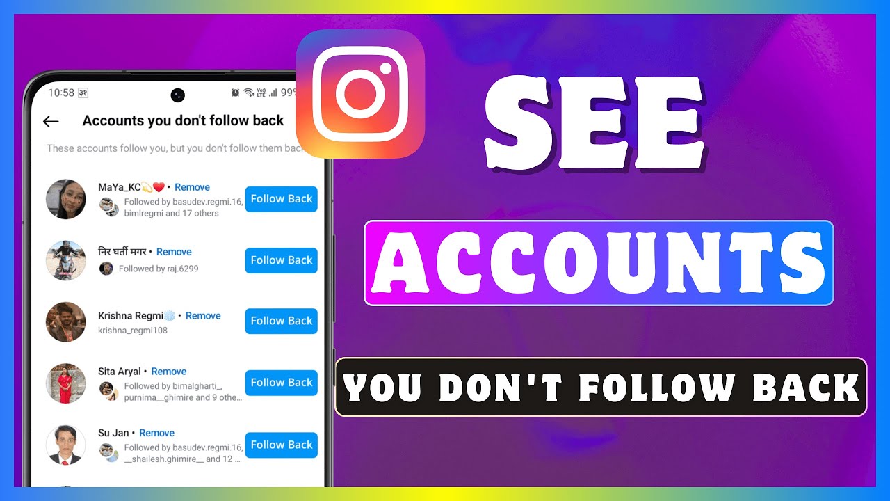How To See Accounts You Don't Follow Back On Instagram | Follow Back ...