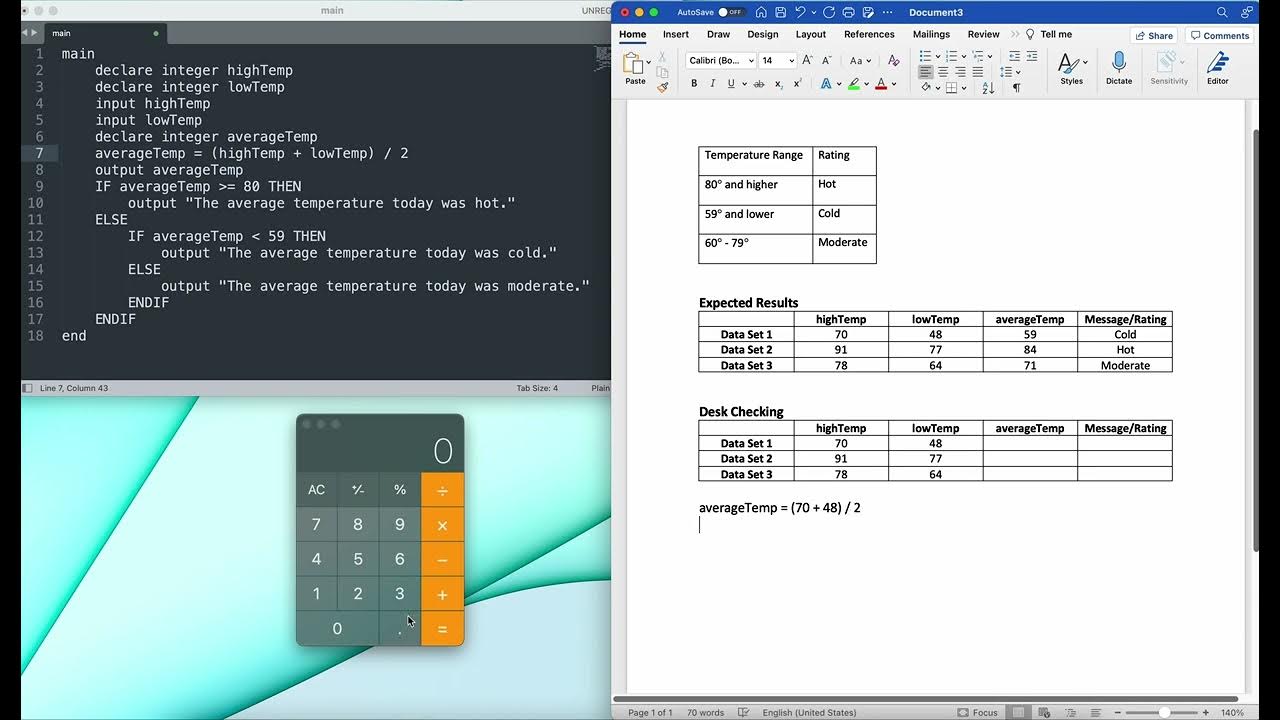 Program Design Part 4: Desk Checking - YouTube