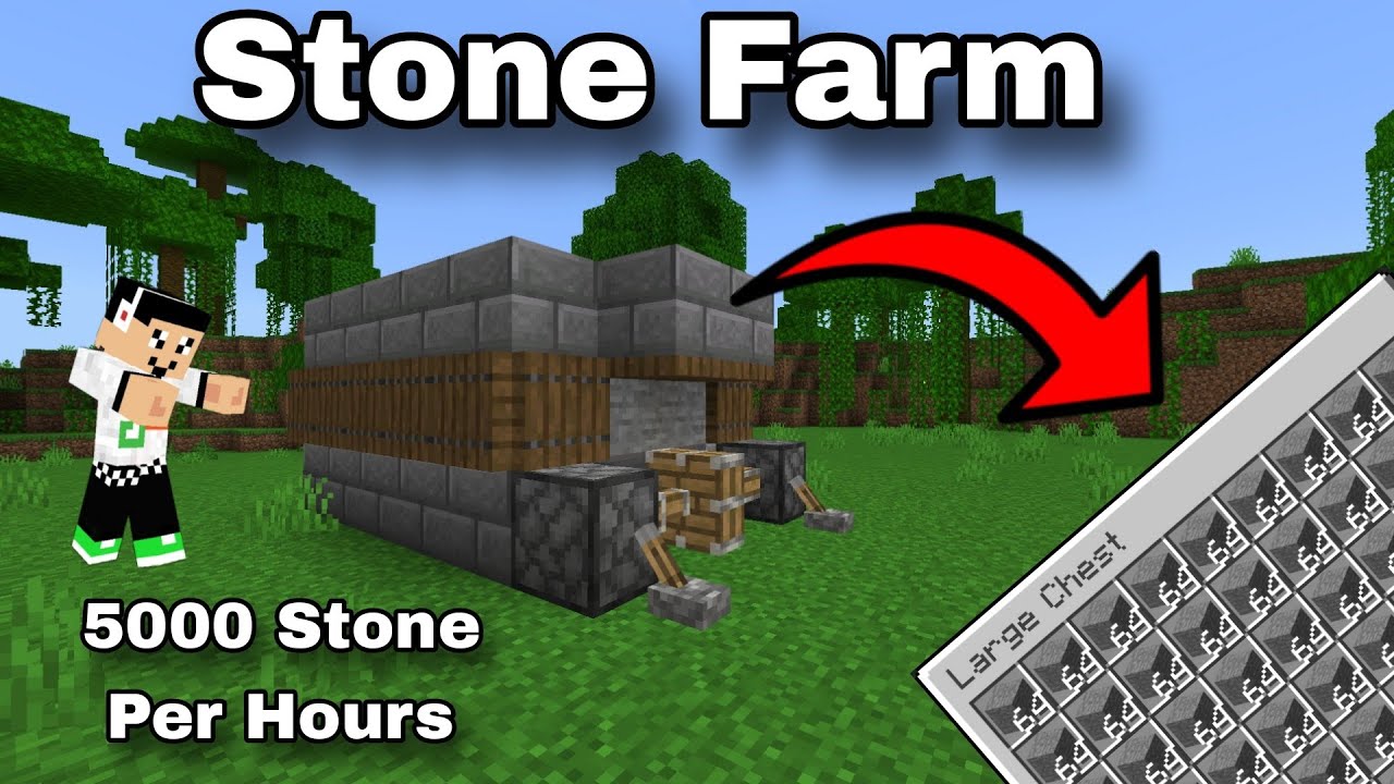 MINECRAFT EASY STONE FARM || STONE GENERATOR || In Bedrock Edition 1.21 ...