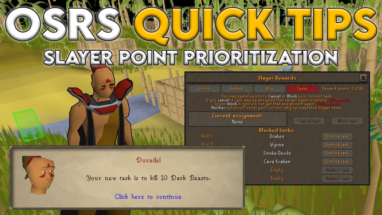 Slayer Point Prioritization - OSRS Quick Tips in 3 Minutes or Less ...