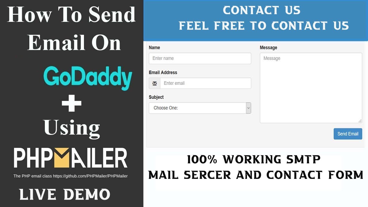 How to Send Email on GoDaddy Hosting using PHPMailer in PHP | Latest ...