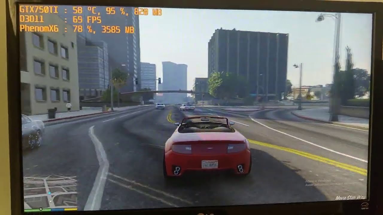 GTA V 60 FPS | PC Gameplay AMD Phenom x6 1050t 4gb GTX 750 TI 1gb - YouTube