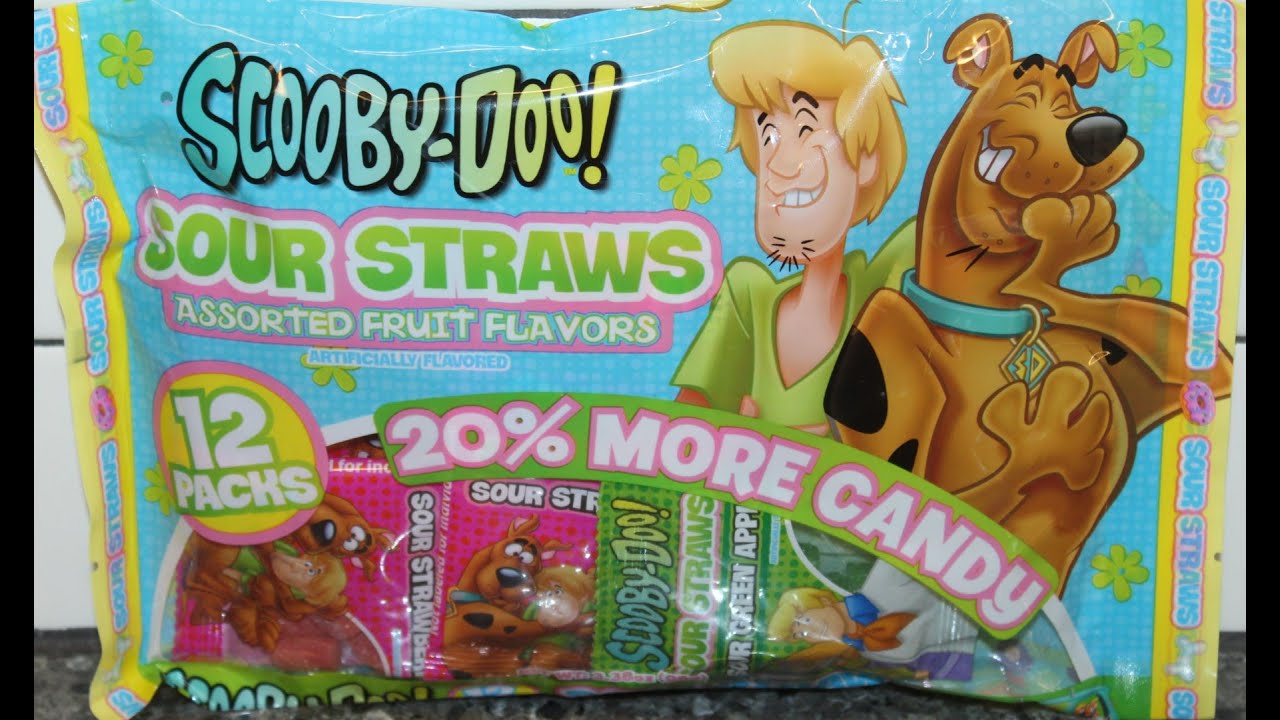 Scooby-Doo Sour Straws: Blue Raspberry, Strawberry, Watermelon & Green ...
