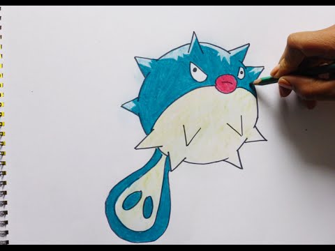 Dibujando y coloreando a Qwilfish (pokemon) - Drawing and coloring to ...