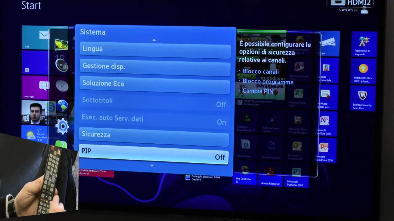 MPT - Funzione PIP - Usa Windows 8 con TV - Tutorial - YouTube