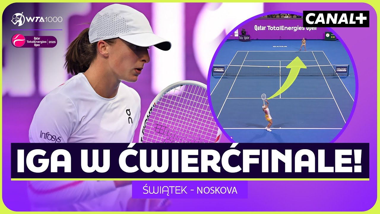 IGA WRÓCIŁA DO MECZU I WYGRAŁA! ZAGRA W ĆWIERĆFINALE W DOHA! NOSKOVA ...