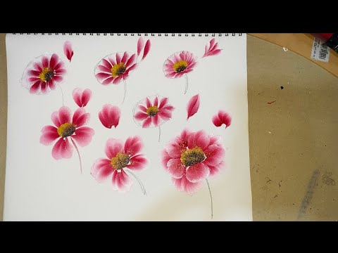 One Stroke Painting / Beginner level/ Easy Painting/ step by step - YouTube