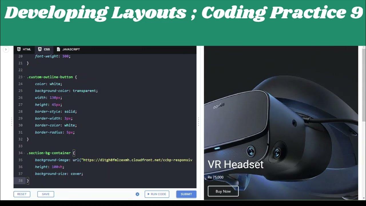 Coding Practice 9 | Developing Layouts | VR Website Products Section| #nxtwave #ccbp #ibhubs ...