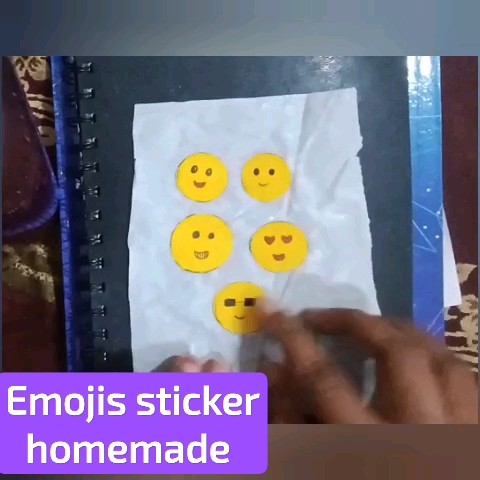 Homemade emojis sticker 🤩 #how to make your own sticker at home #diy # ...