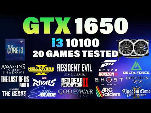 i3 10100 + GTX 1650 Tested 20 Games in 2026