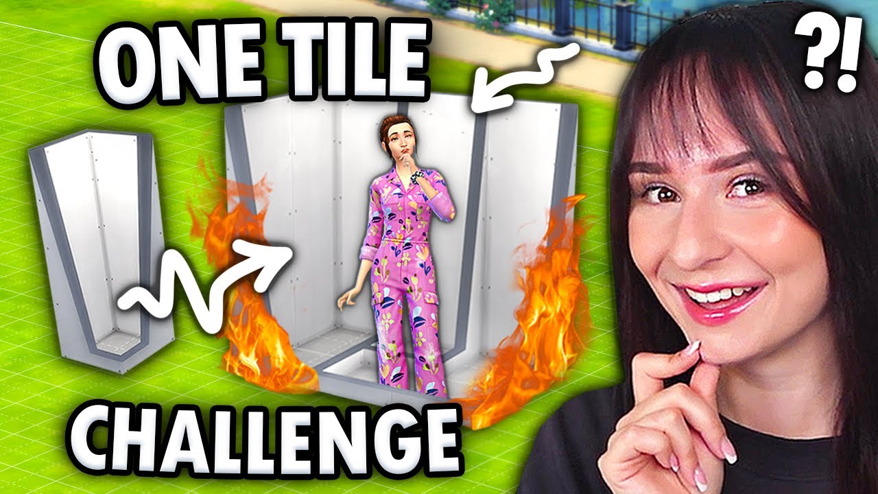 Attempting the ONE TILE HOUSE challenge in The Sims 4! - YouTube