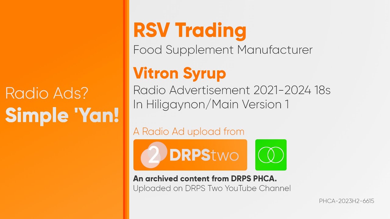 Vitron Syrup Radio Ad 2021-2024 18s (in Hiligaynon/Version 1) - YouTube