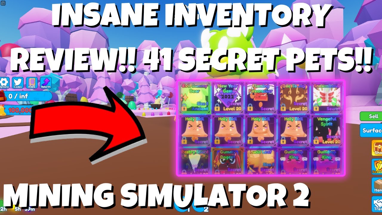 🔥INSANE INVENTORY REVIEW!! 41 SECRET PETS!! | Mining Simulator 2 ...