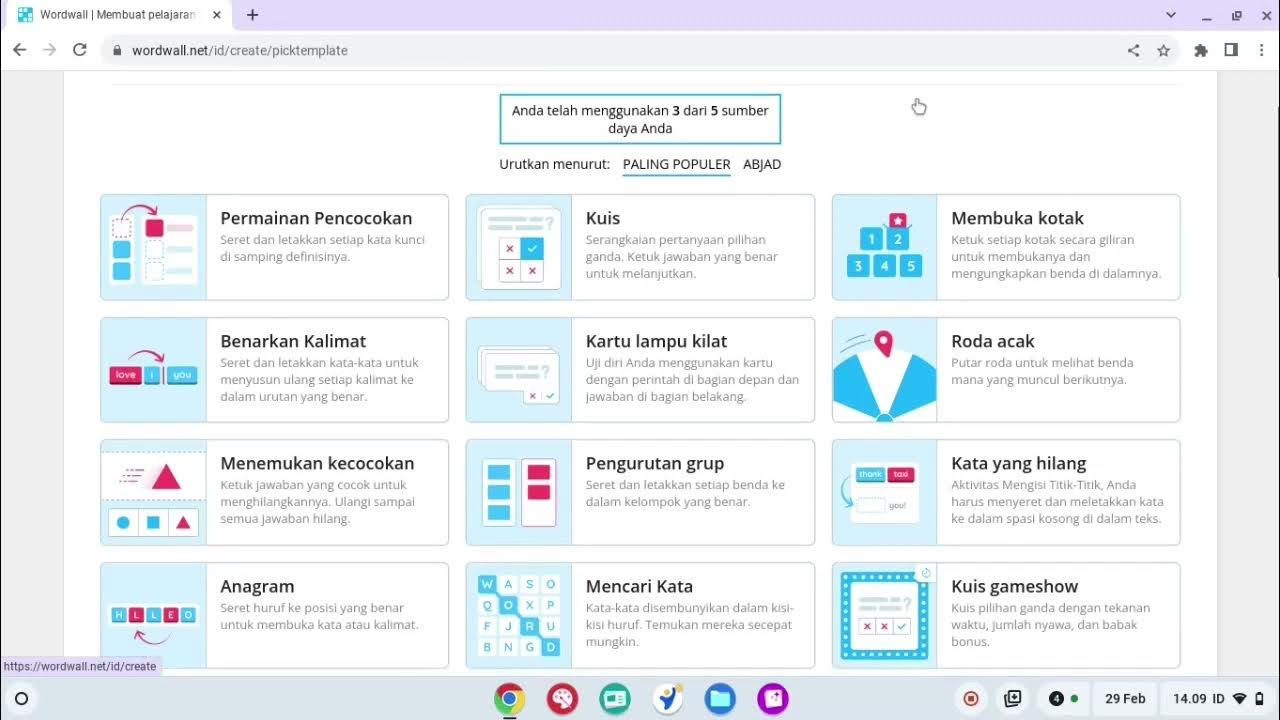 Tutorial membuat Quiz Interaktif Online di Wordwall - Tutorial Wordwall - YouTube