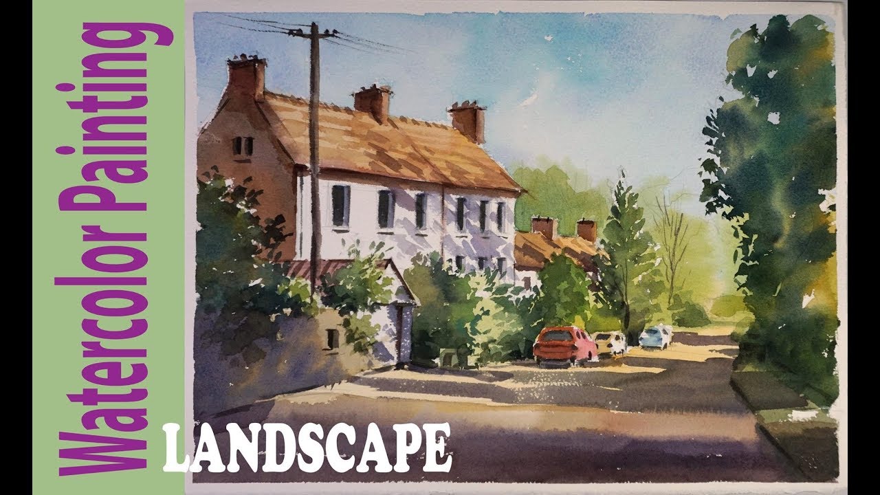 Watercolor Painting : Feniton old village in the morning light - YouTube