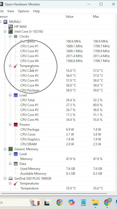 CHECK CPU TEMPERATURE USING OPEN HARDWARE MONITOR TOOL - YouTube