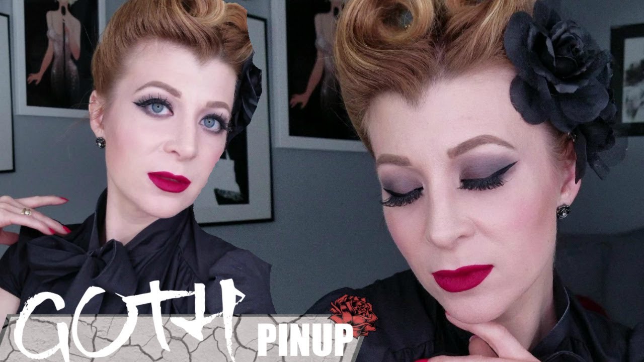 GOTH PINUP MAKEUP LOOK - YouTube