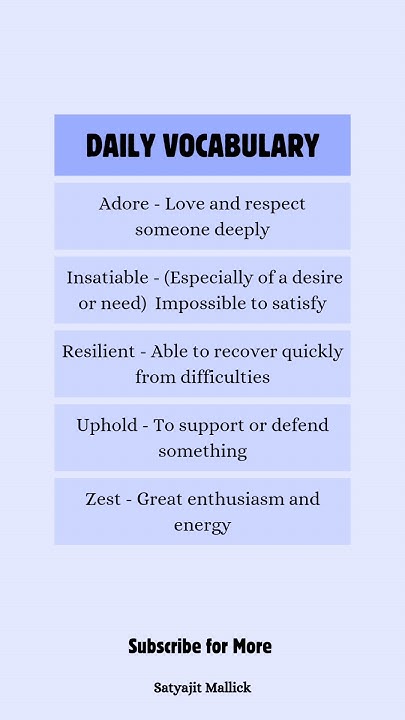 📚 DAILY VOCABULARY #learnenglish #vocabulary #words - YouTube