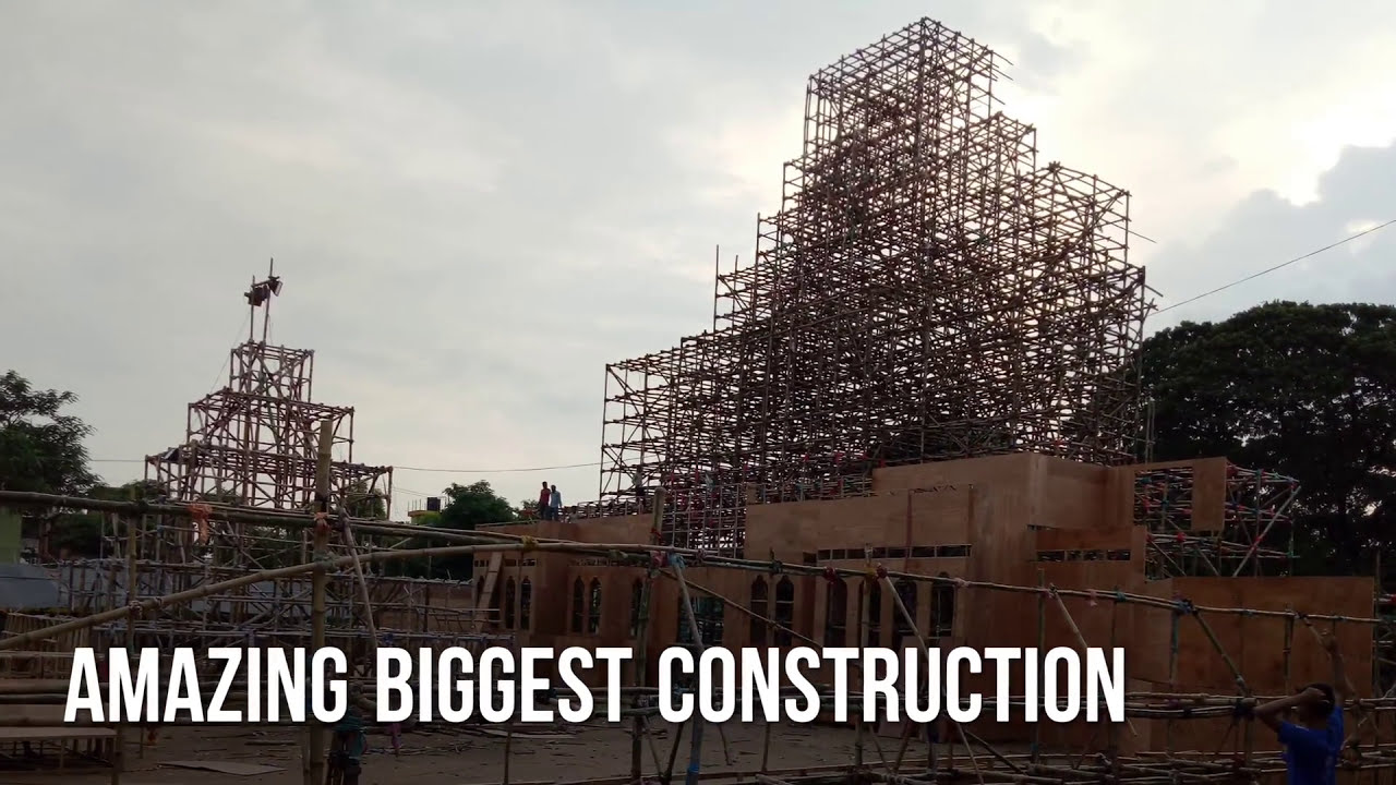 Bahubali 2 set making from day 1 for Durgapuja. #construction # ...
