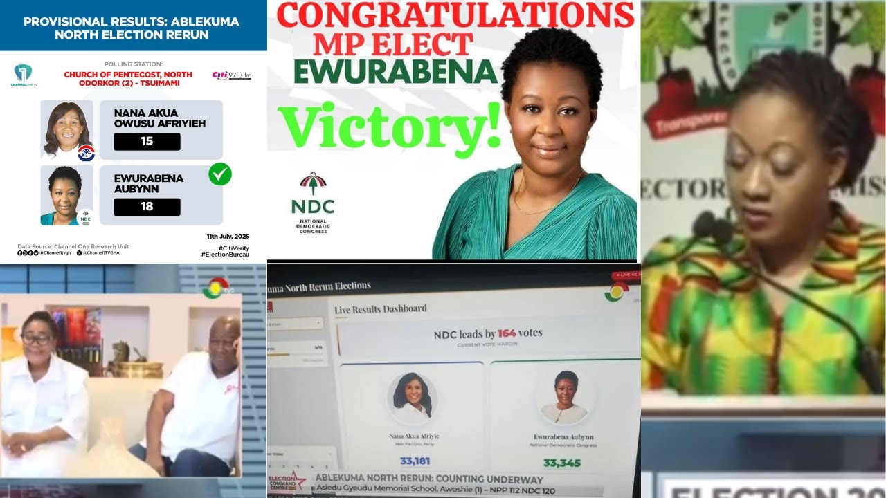 Ayeka! Jean Mensa Officially Declares NDC’s Ewurabena as winner of the Of The Ablekuma Re Run ...