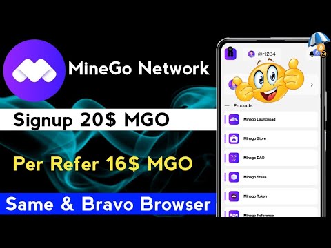 Minego Network || Same & Bravo Browser | Earn 20$ MGO Signup | Web³ Browser | Fully Viral - YouTube