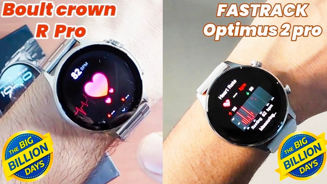 Fastrack optimus 2 pro Vs Boult Crown R Pro | Amoled Display premium ...