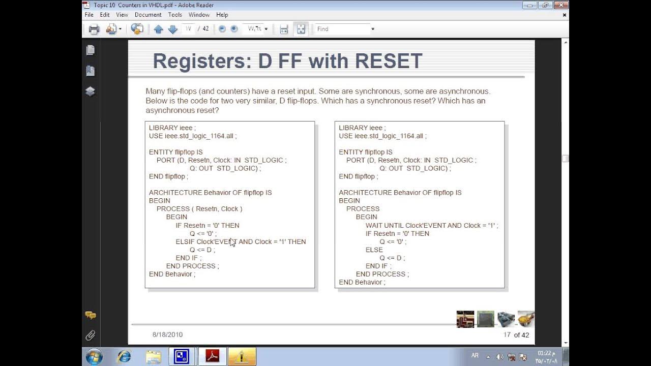 EE210 EXP11 Sequential Circuits using VHDL Part2 - YouTube