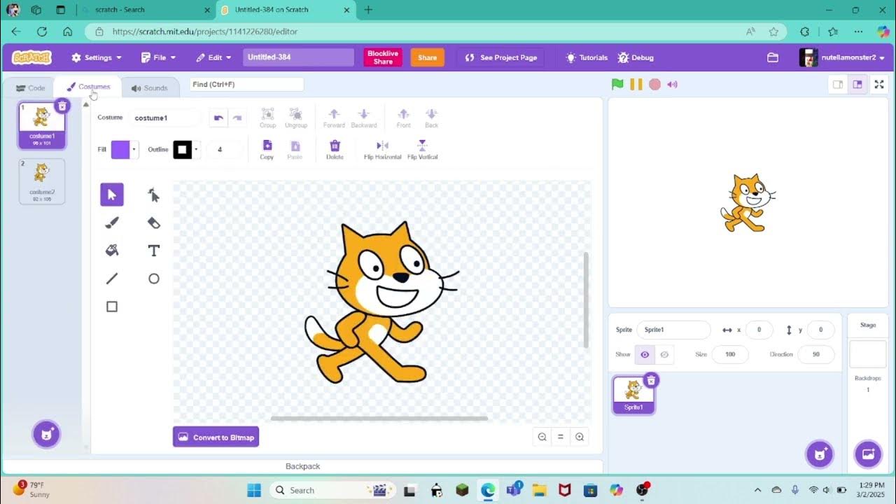 How to use the costume editor in scratch for beginners - YouTube
