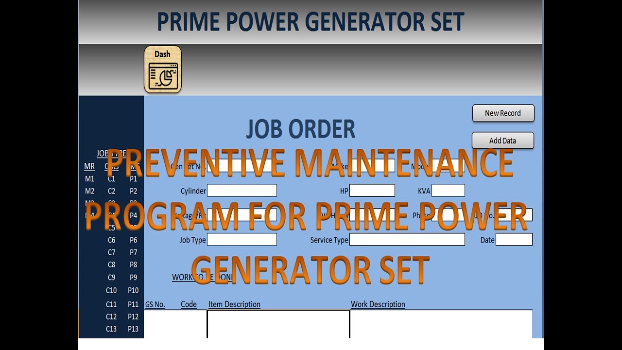 How to Create Preventive Maintenance Program for Prime Power Generator ...