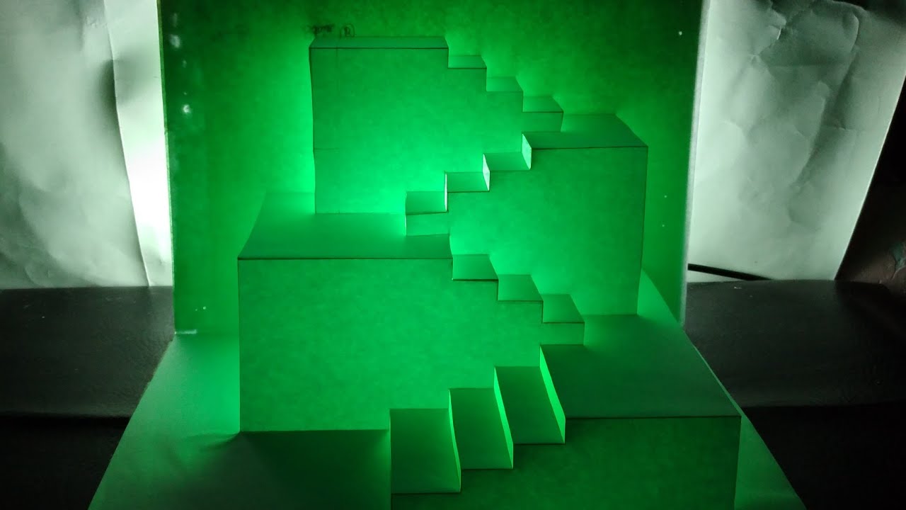 3d stairs/pop up stairs card / paper art / kirigami . - YouTube