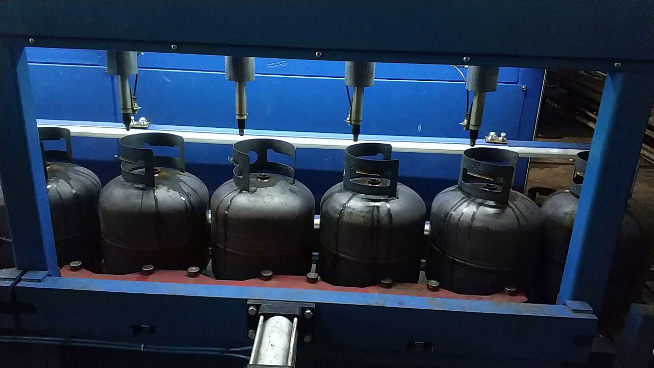 Fully automatic hydro testing machine for LPG cylinder - YouTube
