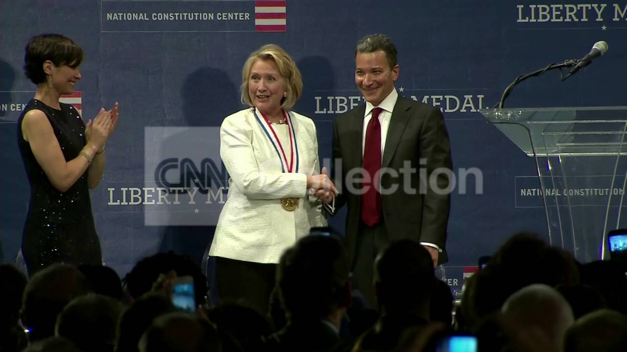 HILLARY CLINTON GETS LIBERTY MEDAL - YouTube