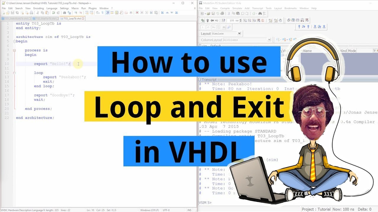 How to use Loop and Exit in VHDL - YouTube