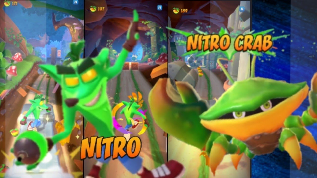 Crash Bandicoot Crash On The Run - Nitro Vs Nitro Crab - YouTube