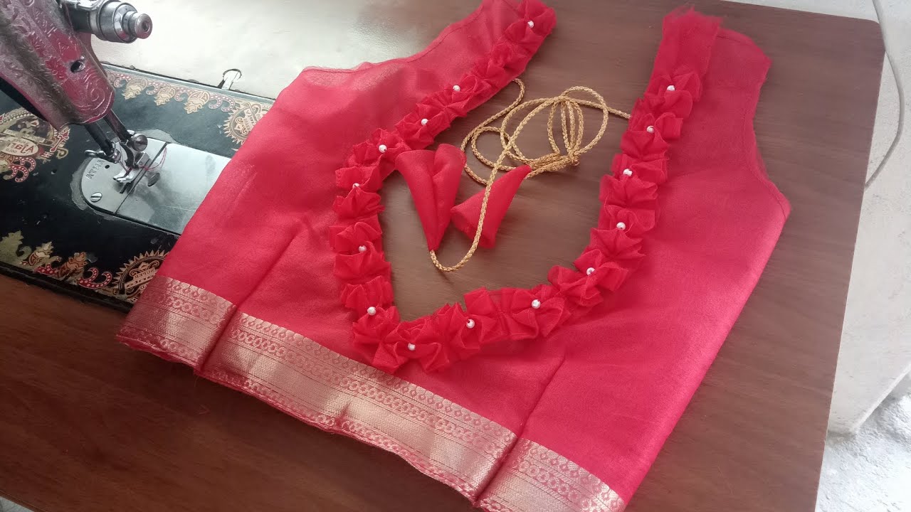 Stylish Round Neck Blouse Designs|| Back Neck Blouse Design Cutting And ...