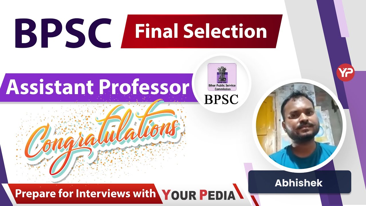 Congratulations for Final selection in BPSC Assistant professor Abhishek | Electrical AP - YouTube