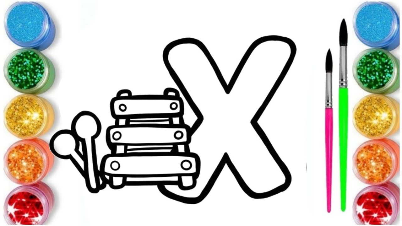 X for Xylophone drawing for kids. learn the ABCs. learn alphabet ...