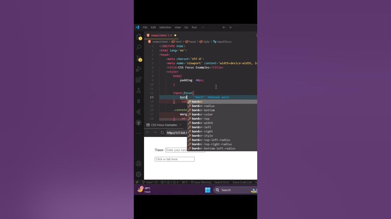 Css Focus Class Coding Htmlcsswebsite Csswebsite Csstricks Htmlcss Javascriptframework