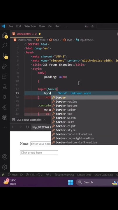 Css Focus Class Coding Htmlcsswebsite Csswebsite Csstricks Htmlcss Javascriptframework